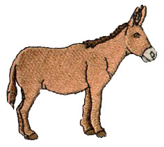 Brown Donkey Embroidery Design | EmbroideryDesigns.com