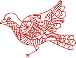 Redwork Bird Embroidery Design | EmbroideryDesigns.com