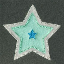 Applique Blue Star Embroidery Design | EmbroideryDesigns.com