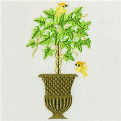 Topiary Birds Embroidery Design | EmbroideryDesigns.com