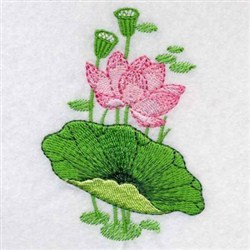 Water Lily Embroidery Design | EmbroideryDesigns.com