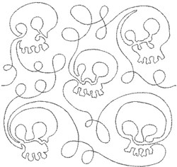 Free Motion Skulls Embroidery Design | EmbroideryDesigns.com