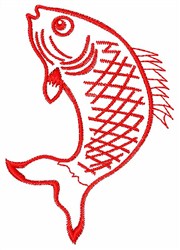 Fish Outline Embroidery Design | EmbroideryDesigns.com