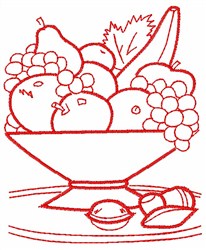 Fruit Bowl Embroidery Design | EmbroideryDesigns.com