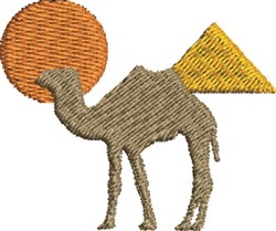 Pyramid Camel Embroidery Design | EmbroideryDesigns.com