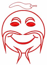 Free Fu Manchu Smiley Face Embroidery Design | EmbroideryDesigns.com