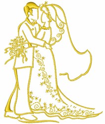 Wedding Couple Embroidery Design | EmbroideryDesigns.com