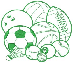 Sports Balls Embroidery Design | EmbroideryDesigns.com