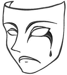 Tragedy Mask Embroidery Design | EmbroideryDesigns.com