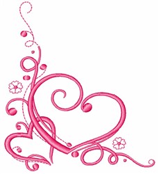 Heart Corner Embroidery Design | EmbroideryDesigns.com