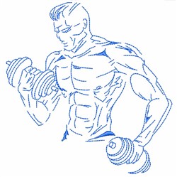 Bodybuilder Fitness Embroidery Design | EmbroideryDesigns.com