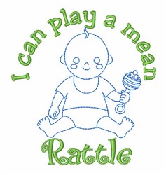 Baby Boy Rattle Embroidery Design | EmbroideryDesigns.com