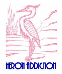 Heron Addiction Embroidery Design | EmbroideryDesigns.com