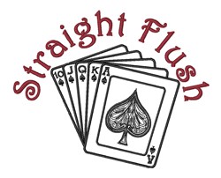 Poker Cards Straight Flush Embroidery Design | EmbroideryDesigns.com