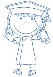 Stick Figure Graduate Embroidery Design | EmbroideryDesigns.com