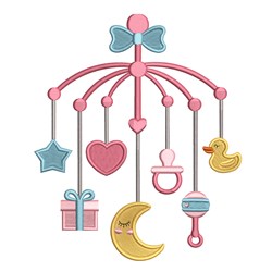Baby Mobile Embroidery Design | EmbroideryDesigns.com