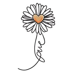 Heartfelt Daisy Blossom Embroidery Design | EmbroideryDesigns.com