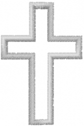 Silver Cross Outline Embroidery Design | EmbroideryDesigns.com