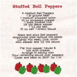 Stuffed Bell Peppers Embroidery Design | EmbroideryDesigns.com