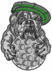 Golf Bulldog Embroidery Design | EmbroideryDesigns.com
