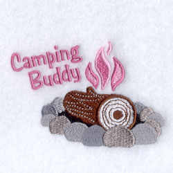 Girls Campfire Embroidery Design | EmbroideryDesigns.com