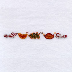 Autumn Harvest Leaves Border Embroidery Design | EmbroideryDesigns.com