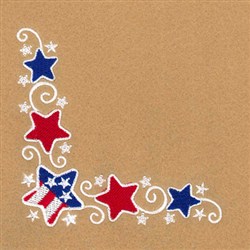 Stars and Swirls Corner Embroidery Design | EmbroideryDesigns.com