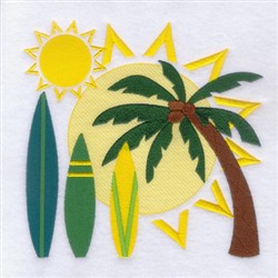 Surfing Square Embroidery Design | EmbroideryDesigns.com
