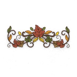 Autumn Border Leaves Embroidery Design | EmbroideryDesigns.com