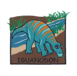 Iguanodon Square Embroidery Design | EmbroideryDesigns.com