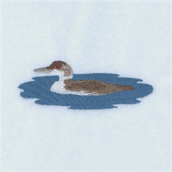 Juvenile Loon In Water Embroidery Design | EmbroideryDesigns.com