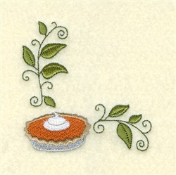 Pumpkin Pie Corner Embroidery Design | EmbroideryDesigns.com