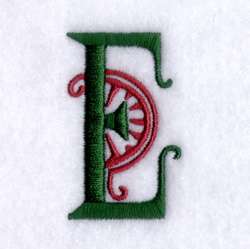 Art Deco "E" Embroidery Design | EmbroideryDesigns.com