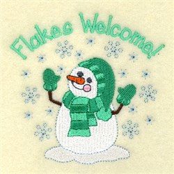 Flakes Welcome! Embroidery Design | EmbroideryDesigns.com