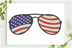 Flag Sunglasses Embroidery Design | EmbroideryDesigns.com
