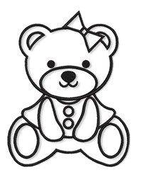 Teddy Outline Embroidery Design | EmbroideryDesigns.com
