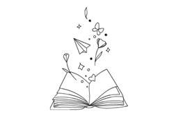 Flowers In Book Embroidery Design | EmbroideryDesigns.com