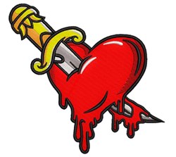 Dagger In Heart Embroidery Design | EmbroideryDesigns.com