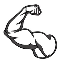 Muscle Arm Embroidery Design | EmbroideryDesigns.com