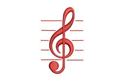 Treble Clef Embroidery Design | EmbroideryDesigns.com