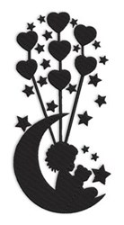 Child On Moon Embroidery Design | EmbroideryDesigns.com