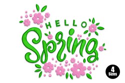 Hello Spring Embroidery Design | EmbroideryDesigns.com