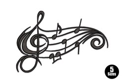 Musical Notes Embroidery Design | EmbroideryDesigns.com