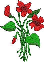 Red Flowers Embroidery Design | EmbroideryDesigns.com
