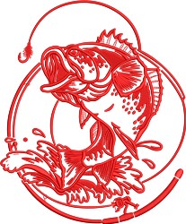 Fishing Embroidery Design | EmbroideryDesigns.com