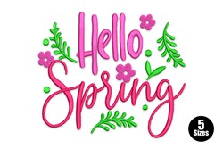 Hello Spring Embroidery Design | EmbroideryDesigns.com