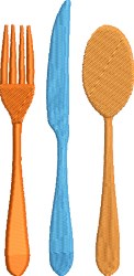 Silverware Embroidery Design | EmbroideryDesigns.com