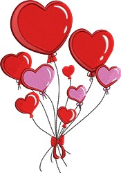 Heart Balloons Embroidery Design | EmbroideryDesigns.com