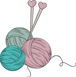 Knitting Yarn Embroidery Design | EmbroideryDesigns.com