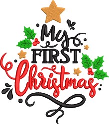 My First Christmas Embroidery Design | EmbroideryDesigns.com